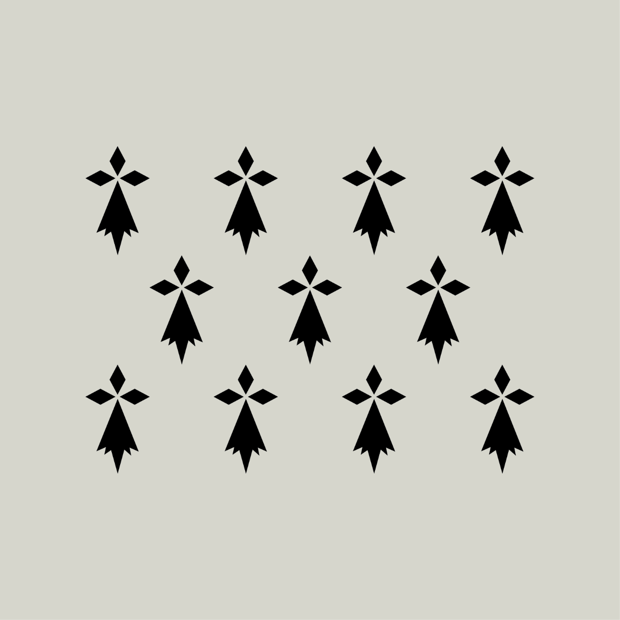 Pochoir 11 hermines du drapeau breton - Larabesque
